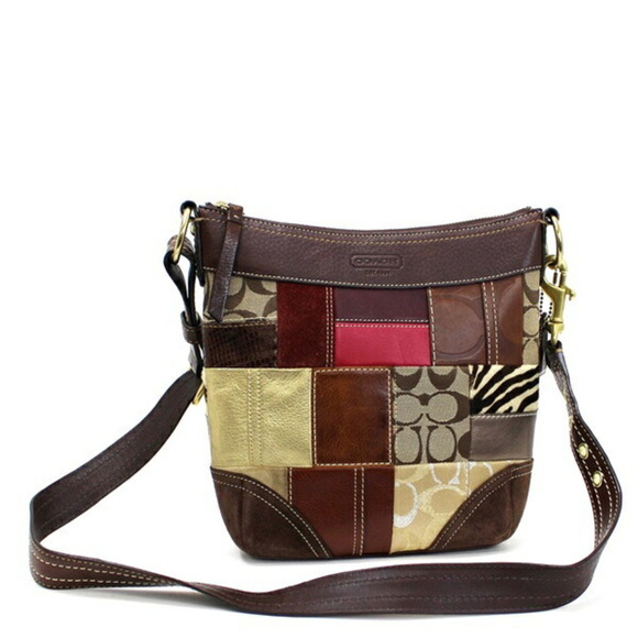 OTHERS | Bags | Coach Signature Patchwork Shoulder Bag Suede X Leather ...